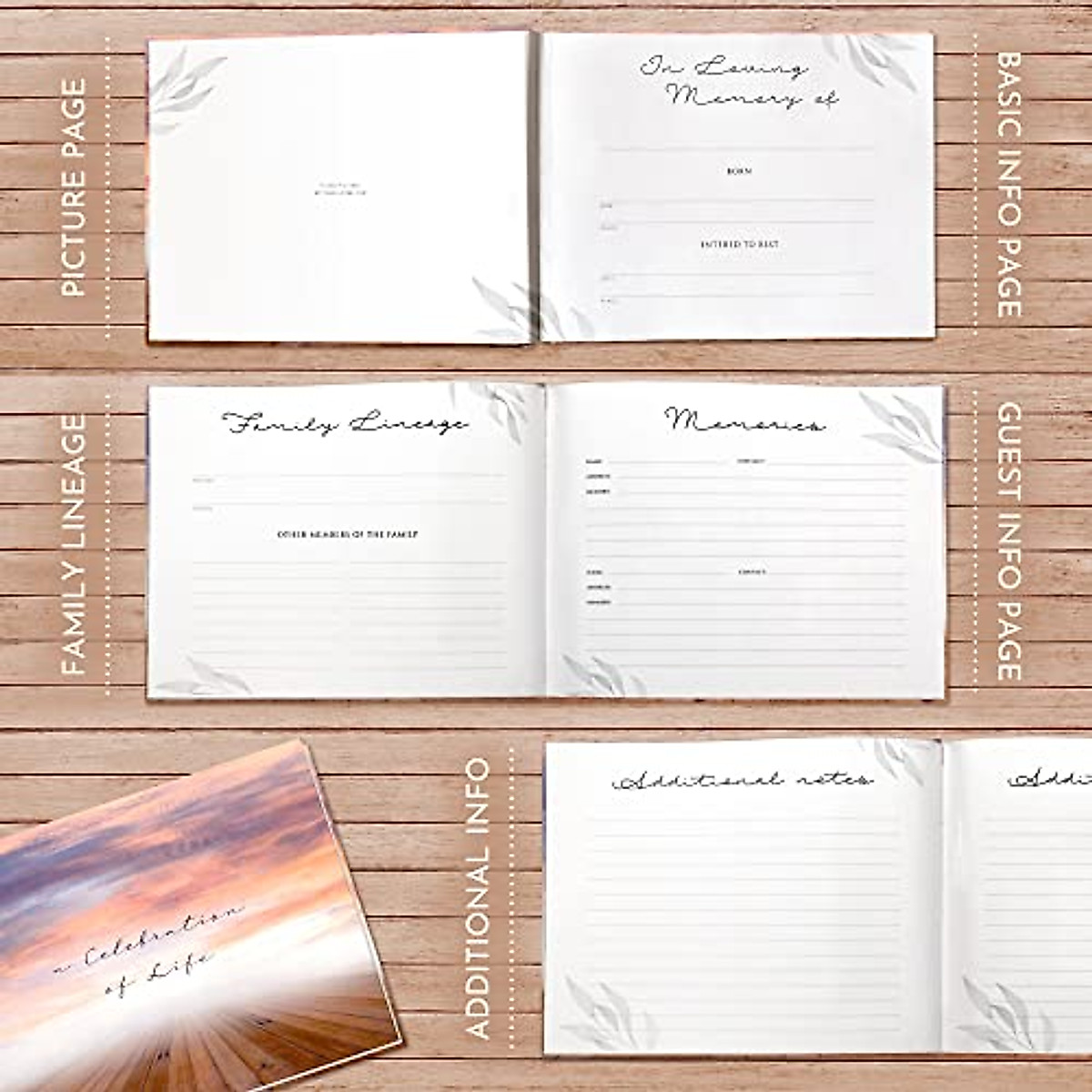 Celebration of Life Funeral Guest Book, Peace Design Funeral Guestbook, Memorial Service Guest Book, Memorial Book, Funeral Book, Guestbook Funeral, Funeral Registry Book, Memory Book Funeral