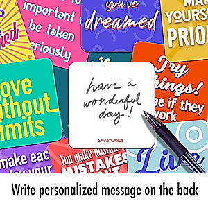 Savoychef 100 Motivational Inspirational Cards- Encouragement, Gratitude, and Self Care - 3"x3" Size