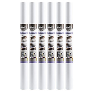 Duck 286444 EasyLiner Adhesive Laminate Solids Shelf Liner, White, 20 in. x 15 ft., 6 Rolls