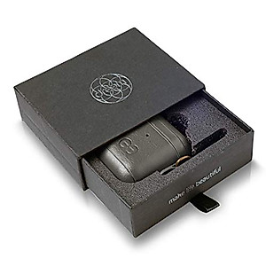 Dreem Om AirPods 1 & 2 Case Cover with Keychain Clip, Vegan Leather Airpods Case for Men & Women, Luxury Earbuds Accessory for Apple iPhone - Grey