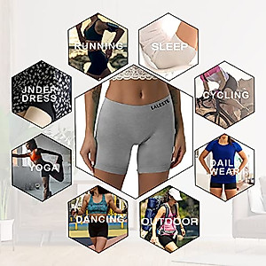 LALESTE Women's Boxer Briefs Underwear Anti Chafing Boyshort Panties for Women 4.5' Inseam Bike Shorts 5Packs