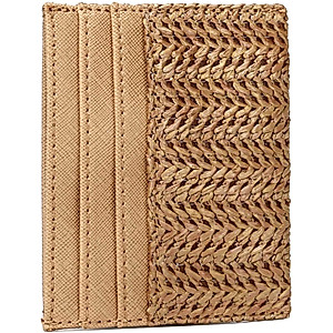 YIKOEE Straw Purse for Women Summer Beach Woven Bag With PomPom (Light Khaki)