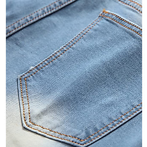 DANT BULUN Men's Ripped Slim Straight Fit Moto Biker Jeans with Zipper Deco（36，9981）