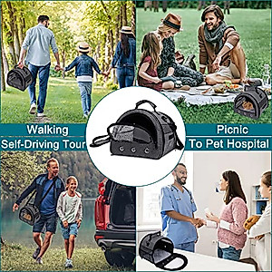 Zhilishu Guinea Pig Carrier, Small Pet Hamster Carrier Bag, Rabbit Bunny Travel Carrier Outdoor Handbag, Breathable Carrier for Small Animals with Water Bottle Holder & Removable Liner (Grey)