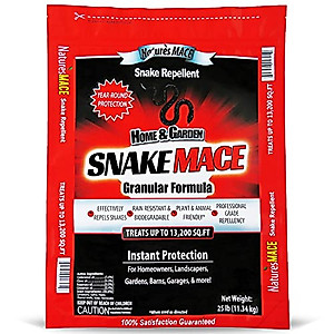 Nature's MACE Snake Repellent 25lb / Covers 13,200 Sq. Ft. / Keep Snakes Out of Your Garden, Yard, Home, attic and More/Snake Repellent/Safe to use Around Home, Children, & Plants