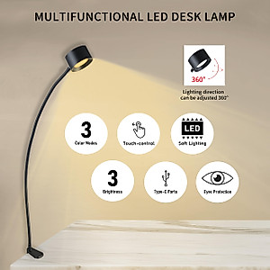 GLAMIGHT Portable and Rechargeable LED Desk Lamp,Versatile Lighting Solution for Office, Study, and Outdoor Activities