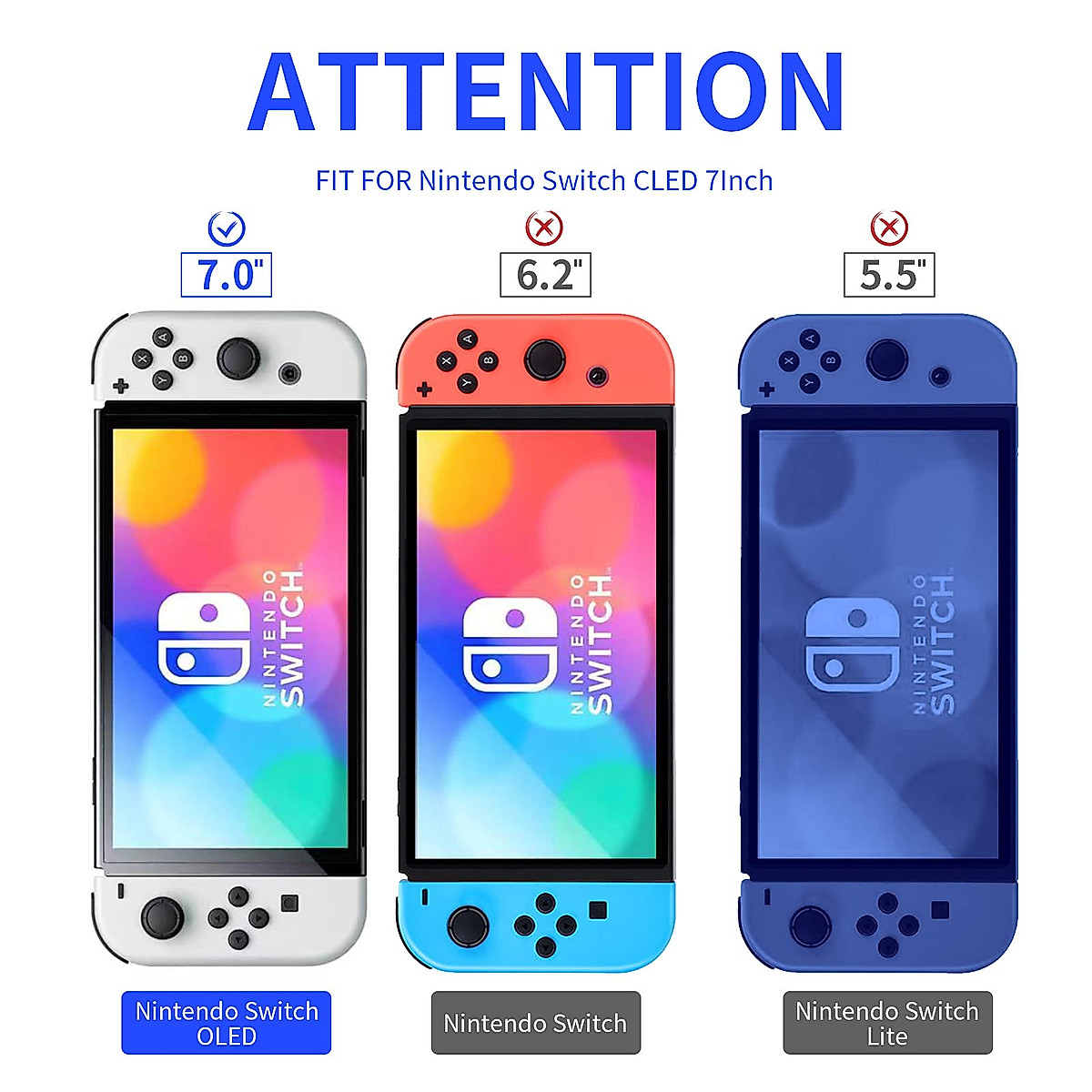 ZXYWEI (3-Pack Tempered Glass Screen Protector Compatible with Nintendo Switch OLED Model Anti-Scratch Ultra-Thin 0.33mm Clear Glass Film Replacement for Nintendo Switch OLED Accessories (7 Inches)