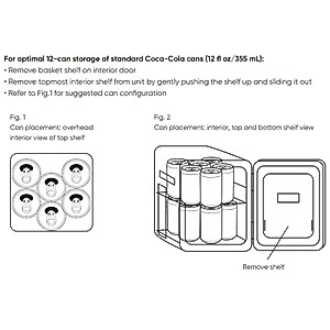 Cooluli Retro Coca-Cola Mini Fridge for Bedroom - Car, Office Desk & College Dorm Room - 10L/12 Can Small Refrigerator - AC/DC 12V Portable Cooler & Warmer for Food, Drinks & Skincare (Coke, Vintage)
