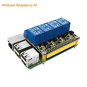 KEYESTUDIO 5V DCAC 4-Channel Relay Hat Shield Module Expansion Board for Raspberry Pi 4/A+/B+/Pi 2 Model B/Pi 3 Model B