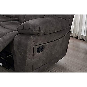 Betsy Furniture Large Microfiber Reclining Sectional Living Room Sofa in Grey 8019 [Left or Right]