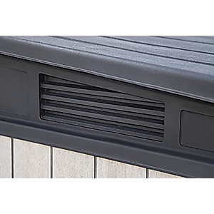 Keter Elite Store 4.6 x 2.7 Foot Resin Outdoor Storage Shed with Easy Lift Hinges, Perfect for Trash Cans, Yard Tools, and Pool Toys, Grey