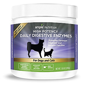 Ample Nutrition Digestive Enzyme for Dogs & Cats, 7.05oz - Tasteless Powdered Blend