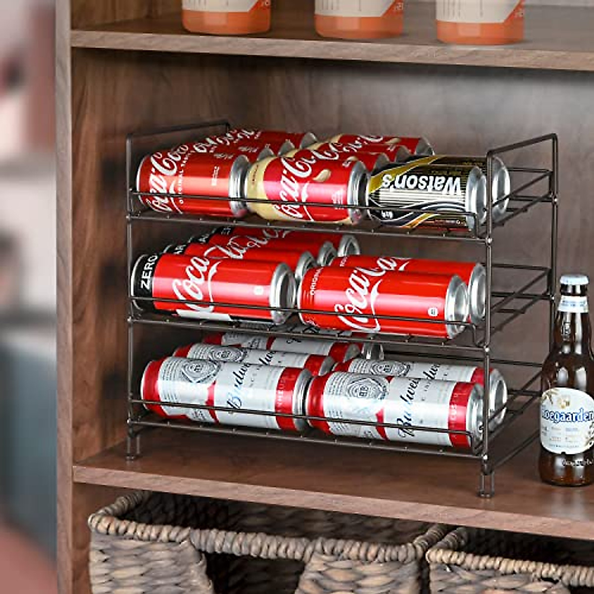 2 Pack- SUFAUY Can Rack Organizer, Stackable Can Storage Dispenser Holds up to 72 Cans for Kitchen Cabinet or Pantry, Bronze