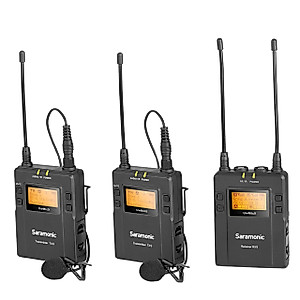 Saramonic UwMIC9 96-Channel Digital UHF Wireless Dual Lavalier Microphone System, Includes 2x TX9 Bodypack Transmitter and RX9 Portable Receiver