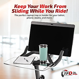 TFD The Tray+ | Compatible with Peloton Bike+ (Plus Model ONLY), Made in The USA, Laptop & Desk Tray Holder | Designed with Premium Grade Acrylic Materials - The Ultimate Peloton Accessories