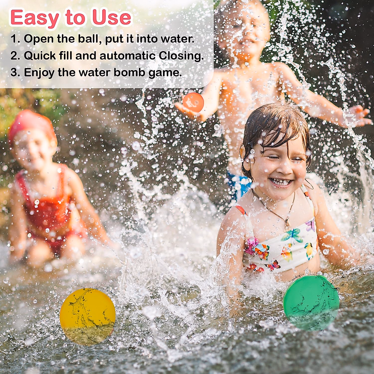 12 Pack Reusable Water Balloons, Silicone (Latex-Free), Quick Refill, Self-Sealing, in Mesh Bag (Pool Party, Beach Party, Summer Games)