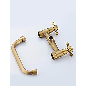 SJQKA-Faucet All copper antique wall, vegetable pots, faucets, rotary hot and cold water, laundry pool, mop, water tap