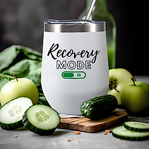 Personalized Recovery Mode On,After Surgery Gifts for Women,Get Well Soon Blessing Gifts,Motivational Idea for Patient,12 Oz Insulated Stainless Steel Travel Mug(White) (Pack of 1)