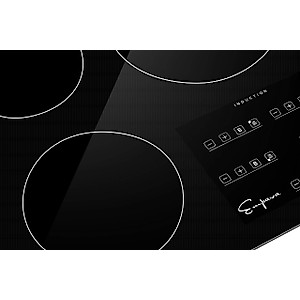 Empava 30” Electric Stove Induction Cooktop with 4 Power Boost Burners Smooth Surface Vitro Ceramic Glass in Black, 30 Inch