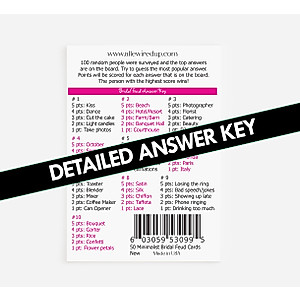 All Ewired Up 50 Bridal Family Feud (50-Cards) Fun Wedding Shower Decorations Engagement Party Rehearsal Dinner Game Activity, Minimalist Script