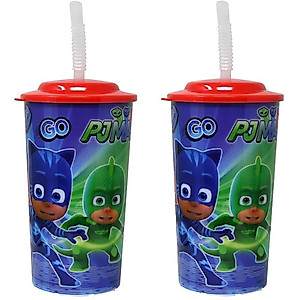 Zak Designs PJ Masks 16 oz PP Sports Tumbler w lid and Straw-Set of 2