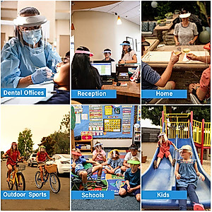 PEP Face Shield - w/ 3 Pack Of Reusable Shield. UV Coated-Anti Fog, Adjustable Size for ALL, Full Face Protection, Long Lasting visor, Indoor and Outdoor Use Made In USA (GREY)