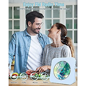 Greadio CD Player Portable with Bluetooth, 4000mAh Rechargeable Battery, HiFi Sound Speaker with Remote Control, Dust Cover, FM Radio, LED Screen,Support AUX/USB,Headphone Jack for Home,Kids,Kpop,Gift