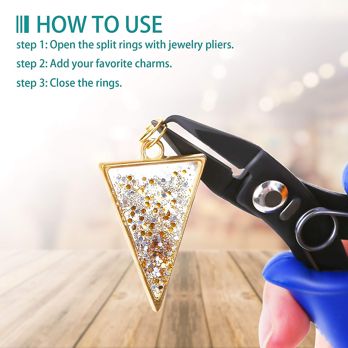 Split Rings for Jewelry Making, Caffox 700pcs Small Split Ring with Split Ring Pliers, Double Closed Jump Rings Craft Jump Loops Opener for Necklaces and Bracelets