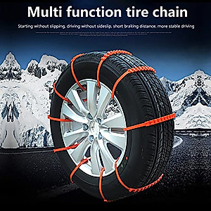 DELURA 10 Pcs Plastic Non-Slip Tire Snow Chain - Universal Snow Chain Mud Chains for SUV Car Pickup Trucks/2200