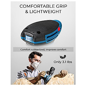 Dong Cheng 5-Inch Random Orbital Sander 380W 12800OPM Electric Palm Sander, 6 Variable Speeds, with 20pcs Sandpaper & Detachable Dust Bag, Power Sander for Woodworking, Sanding & Polishing