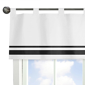 Sweet Jojo Designs White and Black Hotel Modern Window Valance