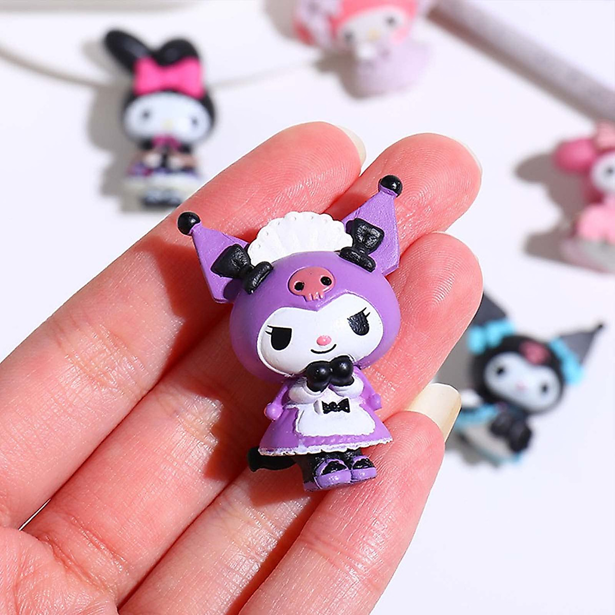 AfupGb Cute Anime Figures Set, Mini Cartoon Animal Cake Toppers, PVC Model Figurines Toys, Party Supplies (A-5pcs)