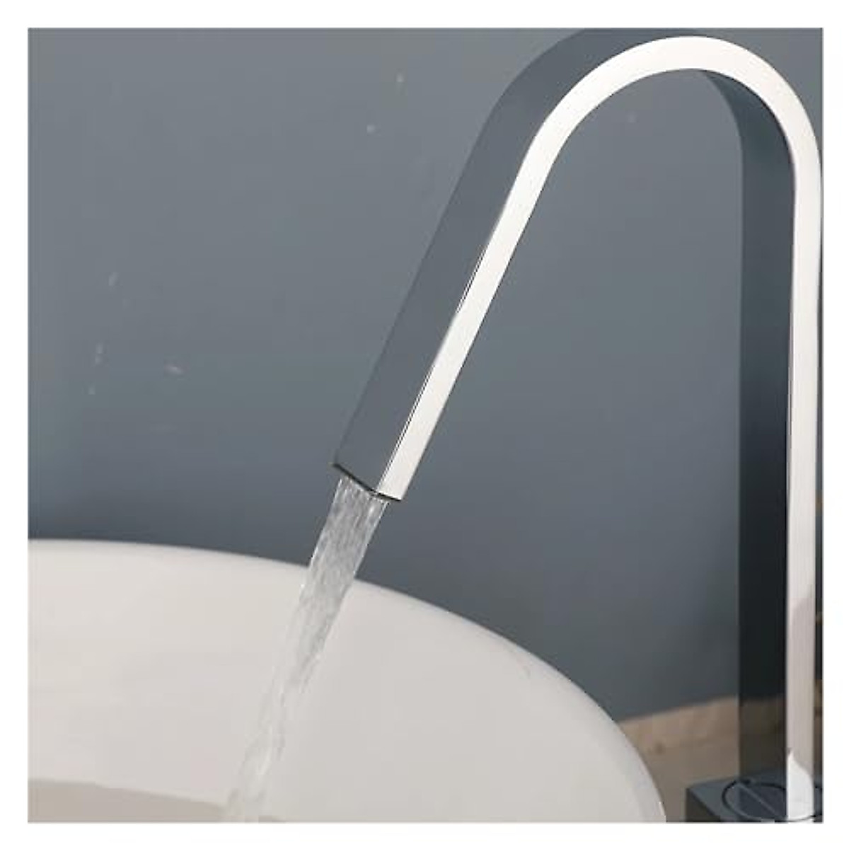 YAYAZUJI Bathroom Basin Faucet 360 Swivel Waterfall Spout Brass Bathtub Faucet Kitchen Mixer Faucet,Basin Faucet, Chrome, ZS-998