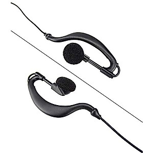 abcGoodefg 1 Pin 2.5mm Walkie Talkie Earpiece Headset with Mic PTT, G Shape Two Way Radio Earpiece Compatible with Motorola Radios Cobra Talkabout MH230R MH230TPR MR350R MS350R MT350R (2 Pack)