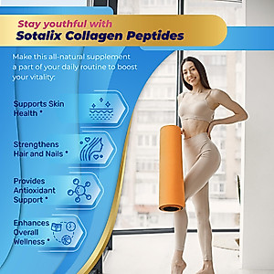 Collagen Peptides 16,780 mg with Biotin + Keratin, Vitamin C + Omega 3 - Radiant Skin, Healthy Joint, Nails - USA Made & Tested (150-day Supply)