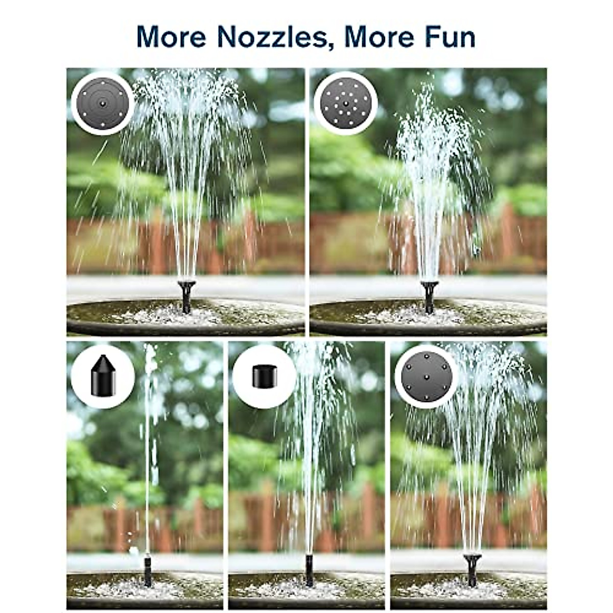 NFESOLAR 3.5W Solar Water Pump Outdoor, Solar Power Bird Bath Fountain with10ft Cables, 4ft Tubing, Dry Run Protection, Filtration Syste, for Small Pond, Garden, Water Feature, Pool, Yard