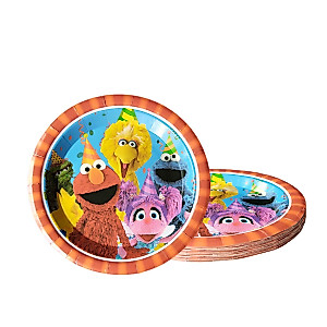 Sesame Stre Themed Party Supplies, 20 Plates, 20 Napkins and 1 Tablecloth.