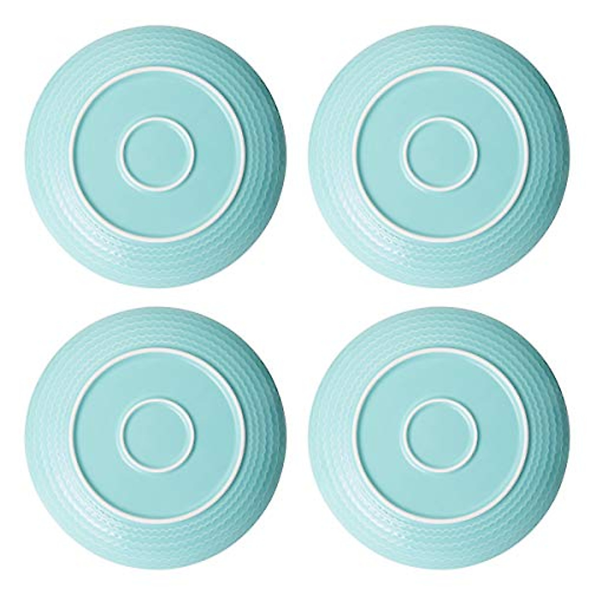 Pfaltzgraff Venice 16-Piece Stoneware Dinnerware Set, Service for 4, Aqua/White -