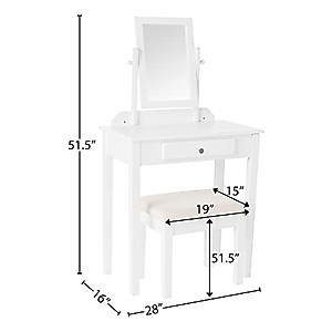 Frenchi Home Furnishing Vanity Set, One Mirror, White