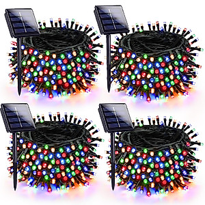 4-Pack 180FT Outdoor Waterproof Christmas Lights, 320 LED String Lights with 8 Modes for Xmas Party Garden Decor (Multicolor)