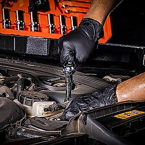 IRON MAMMOTH Nitrile Gloves Disposable Large Black Cleaning Gloves for Household 200-Count