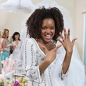 Square Halo CZ Engagement Rings for Women Set Plated White Gold Wedding Rings for Women by Ginger Lyne | Cubic Zirconia Bridal Rings Sets for Her | Half Eternity Wedding Band