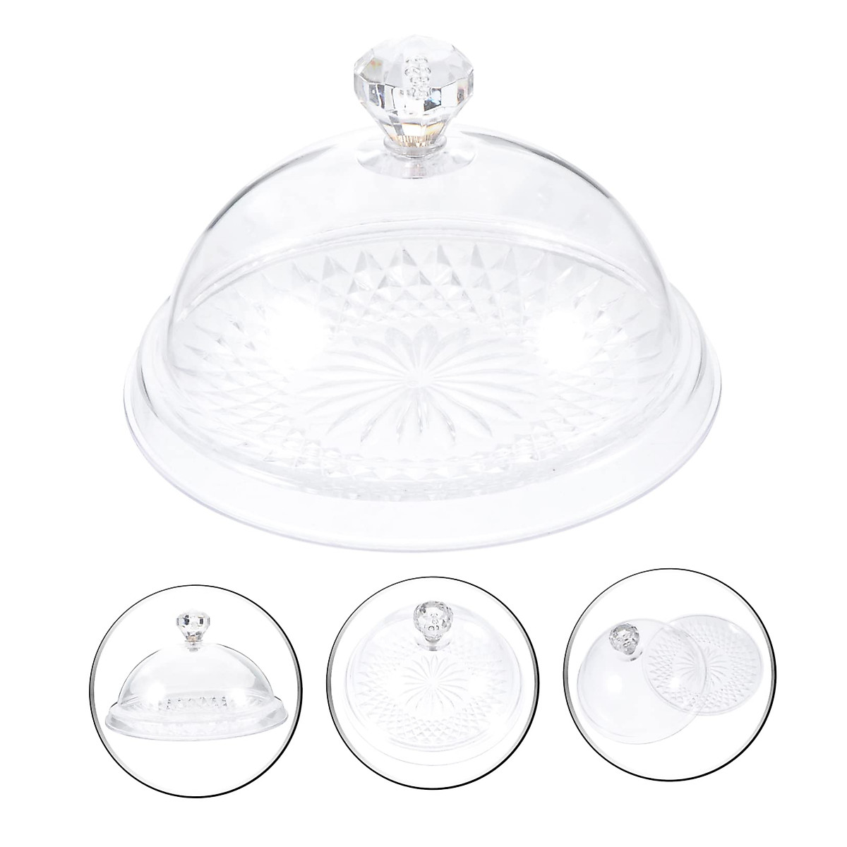 Didiseaon Cake Stand with Dome, Cake Holder Serving Platter Cake Plate Server for Restaurant Snack Party Supply