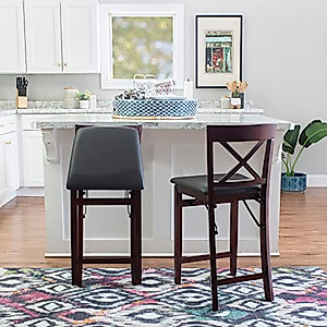 Linon Triena X Back Folding Counter Stool, Brown