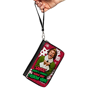 Buckle-Down Women's PU Zip Around Wallet Rectangle-Elf, 7.5"x4.5"