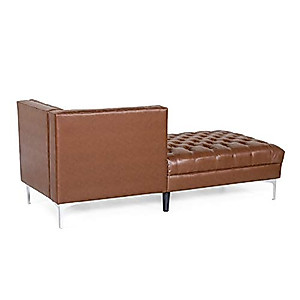 Christopher Knight Home Tignall Sectional, Cognac Brown + Silver