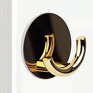 Gerioie Durable Hook, Wall Hook Hanger, Waterproof Mental for Storing The Clothes Bathroom Kitchen(Golden)