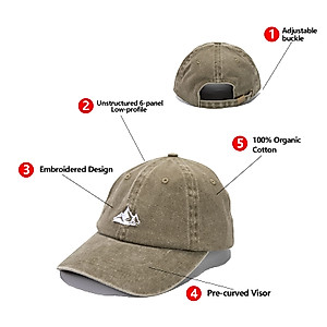 DASMINI Dad Hats for Men Womens Baseball Caps Mountain Hat Adjustable Unstructured Vintage Outdoor Cap(Olive)