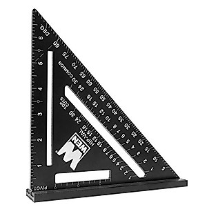 WEN ME777L 7-Inch Magnetic Rafter Square Layout Tool with Laser-Etched Scale, Silver