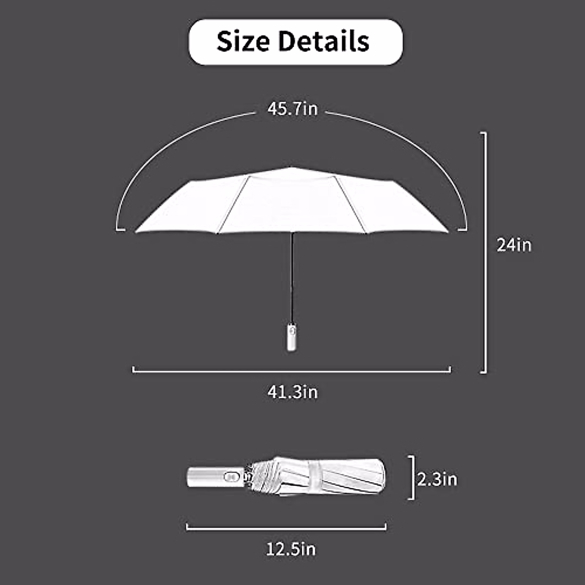 GENMAI SOEASY Compact Travel Umbrella for Rain,8 Ribs Strong Windproof Umbrellas Auto Open & Close Collapsible Small Folding Portable Umbrella for Car,Backpack Men and Women Manual Black